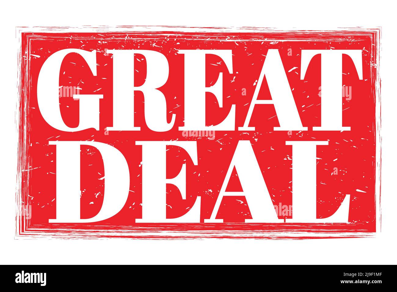 GREAT DEAL, words written on red grungy stamp sign Stock Photo - Alamy