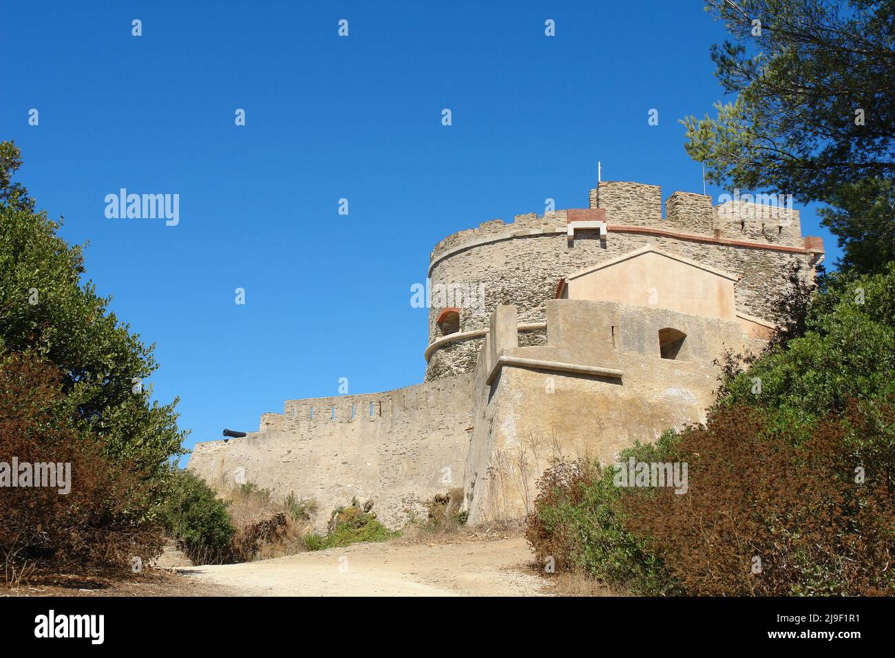 Fort du Moulin in the island of Port Cros which is part of the Hyeres ...