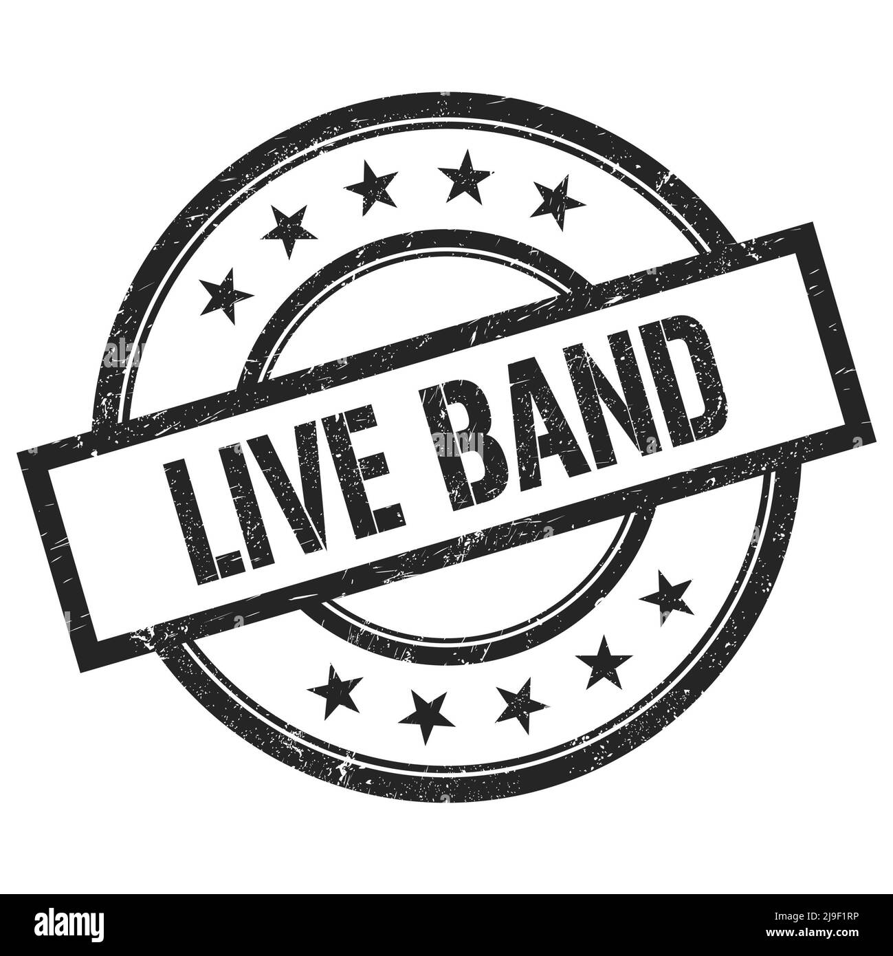 LIVE BAND text written on black round vintage rubber stamp Stock Photo ...