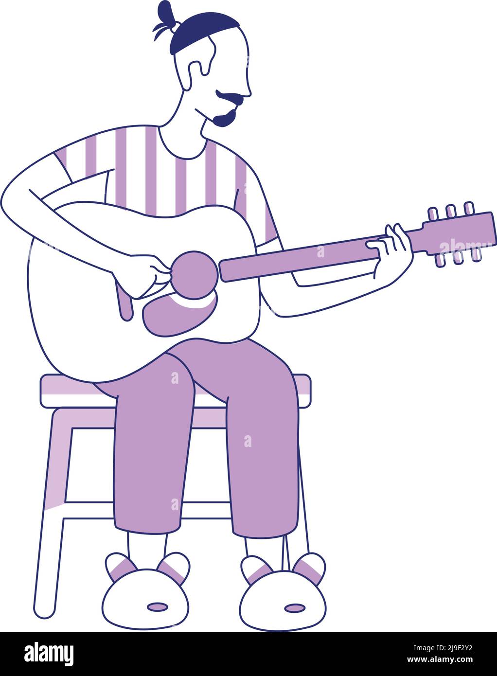 Man playing guitar semi flat color vector character Stock Vector Image ...