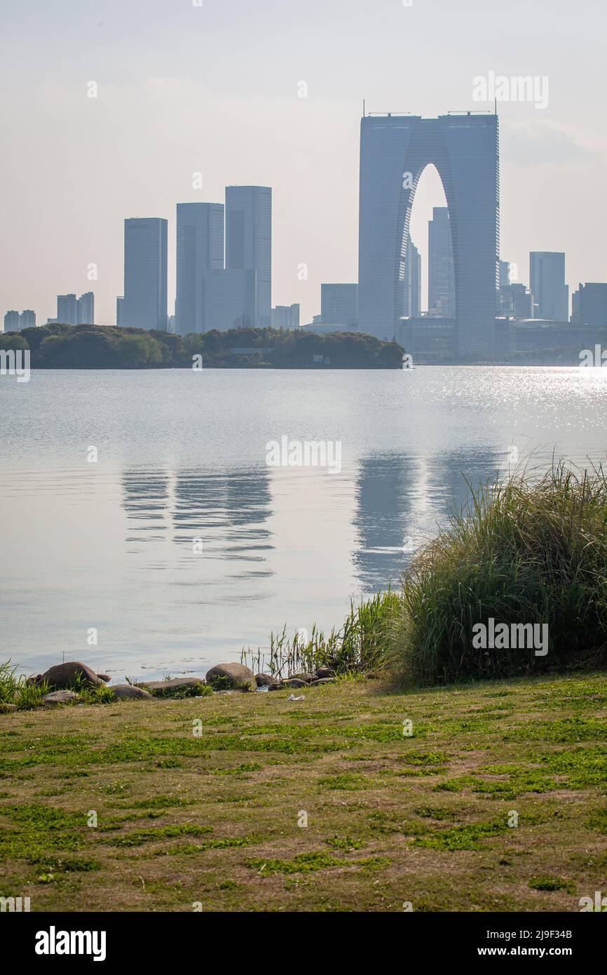 The Pants Building on Jinji Lake, Suzhou Stock Photo - Alamy