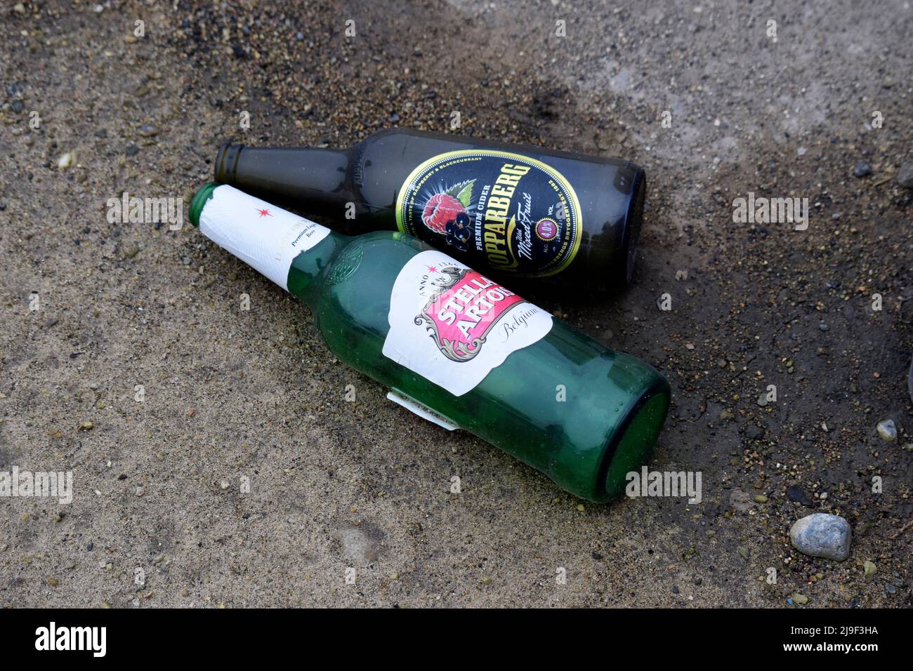discarded alcohol bottles Stock Photo - Alamy