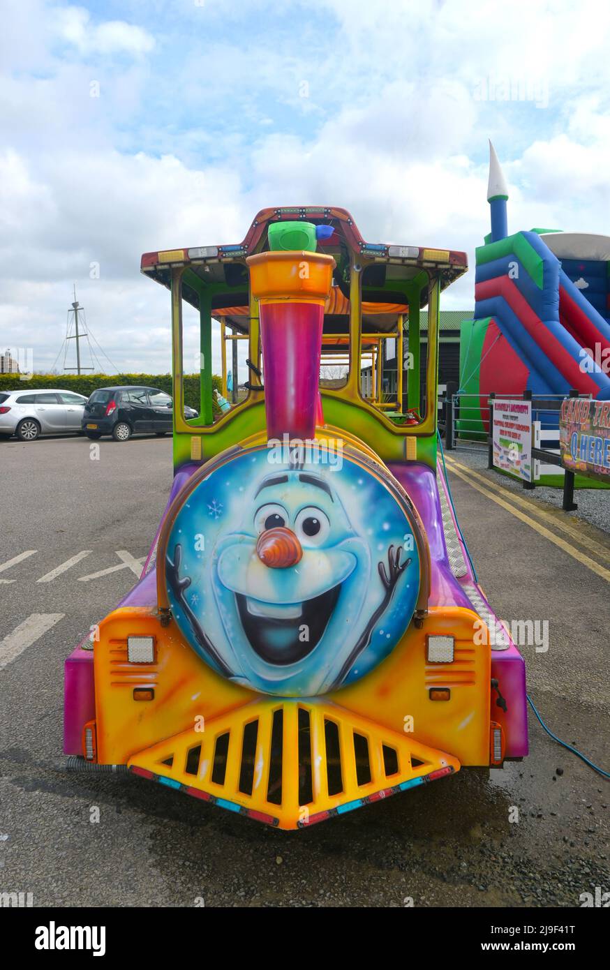 road train with olaf the snowman from the disney film frozen Stock ...