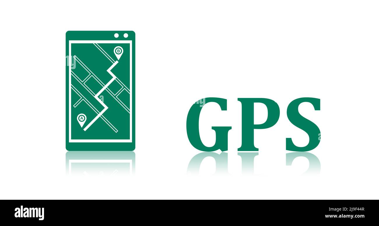 Illustration of a gps concept Stock Photo - Alamy