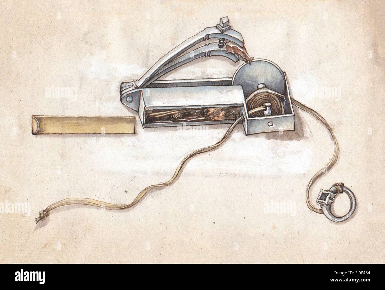 Medieval illustration of lock. The tools of Martin Löffelholz (1505 ...