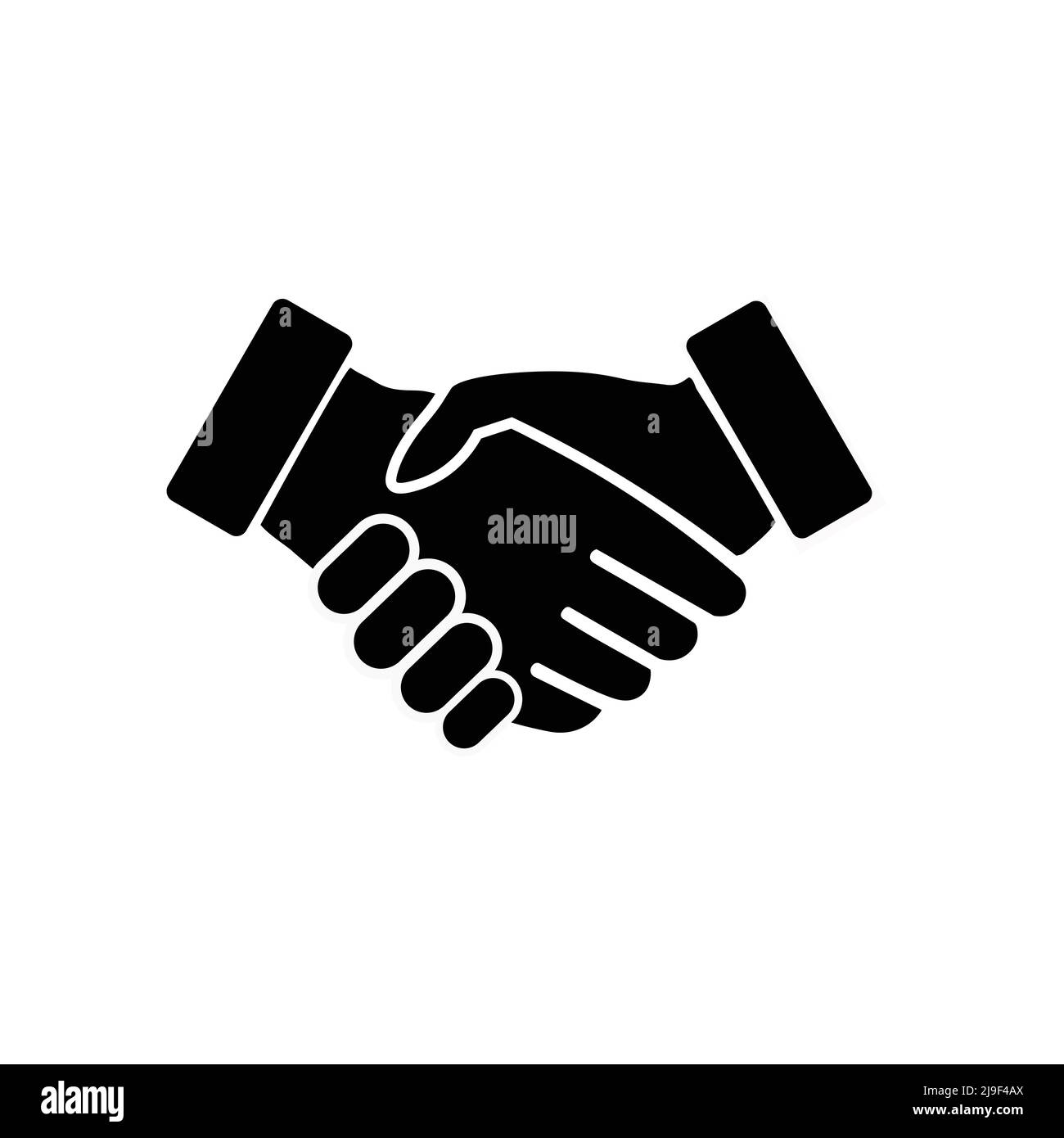 Business handshake contract agreement icon. Vector business silhouette ...