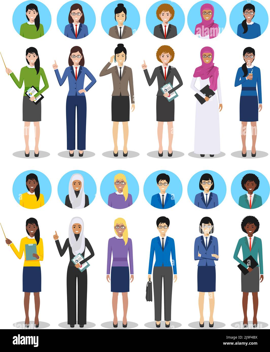 International business team and teamwork concept. Detailed illustration ...