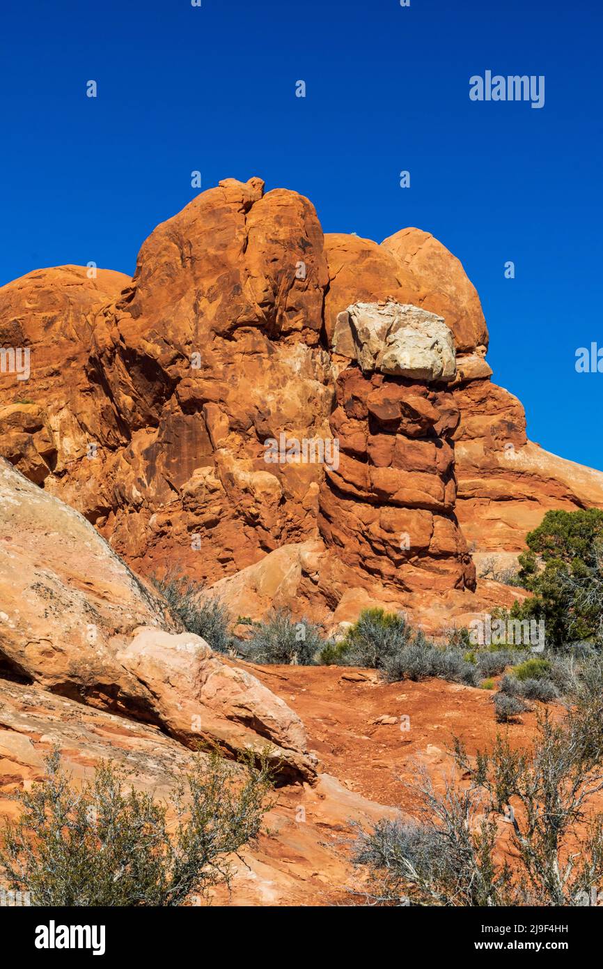 Spiral rock formation seen in Arches National Park, Utah Stock Photo ...