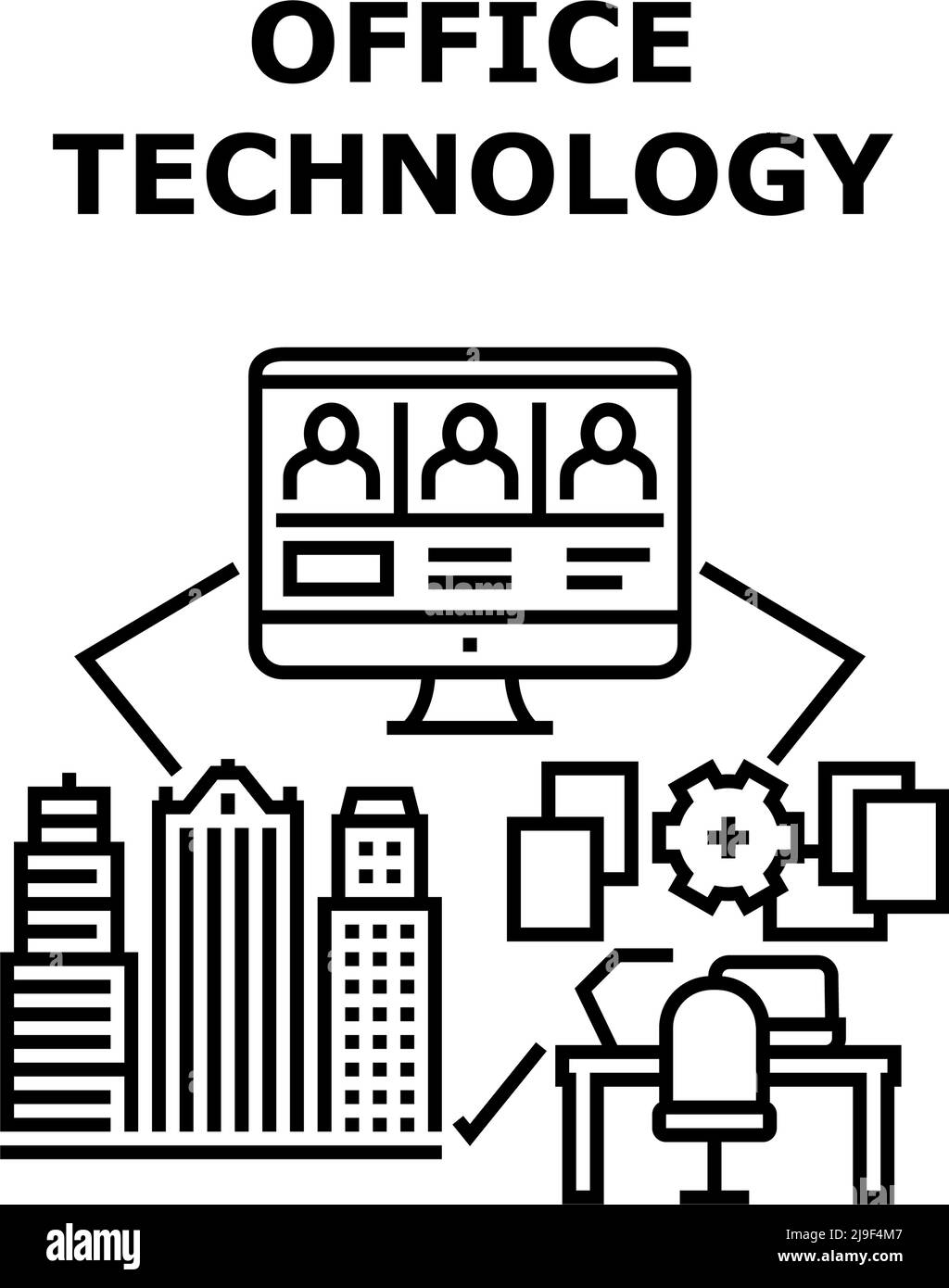 Office Technology Vector Icon Concept. Office Technology For Working ...