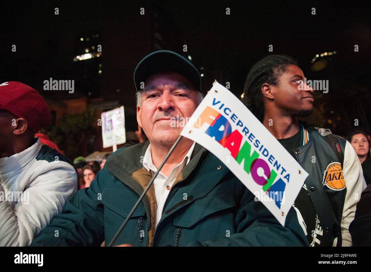 Supporters of left-wing vice-presidential candidate for the political ...