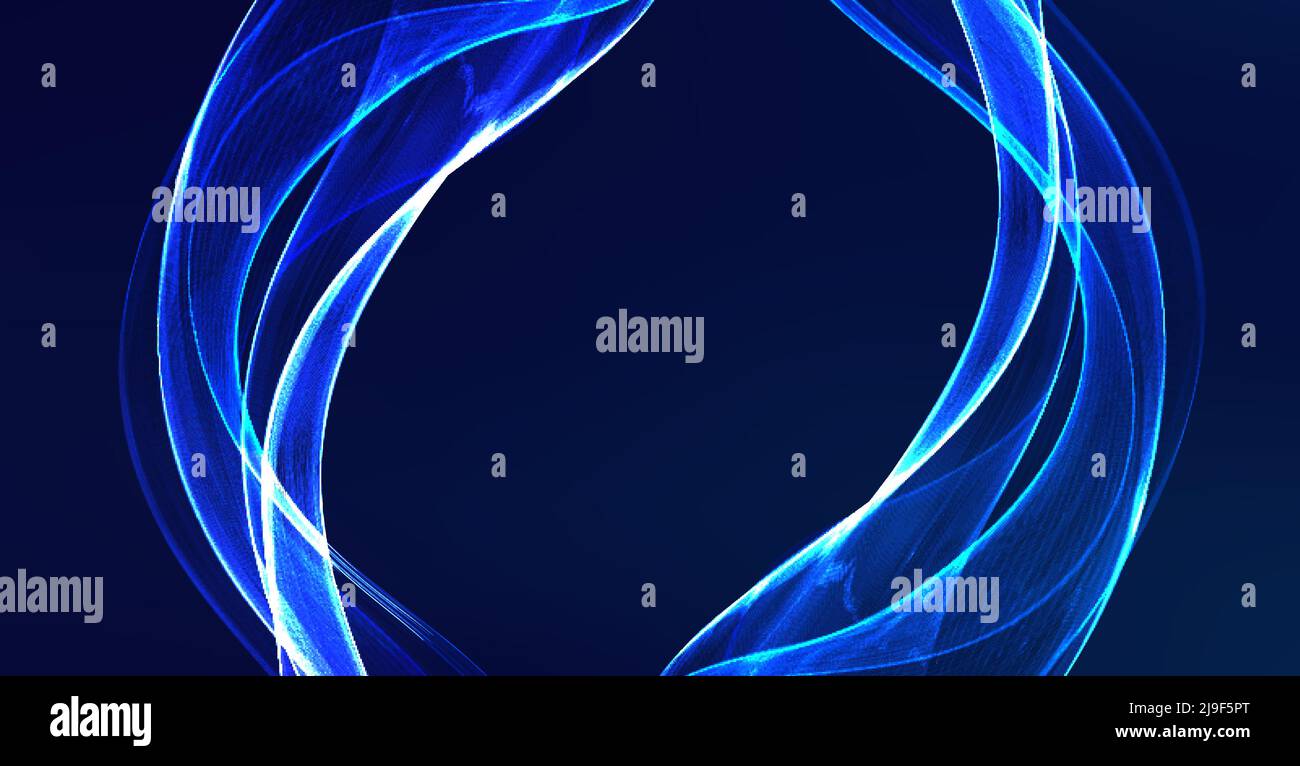 Tech futuristic 3d blue wave. Abstract blue light effect background ...