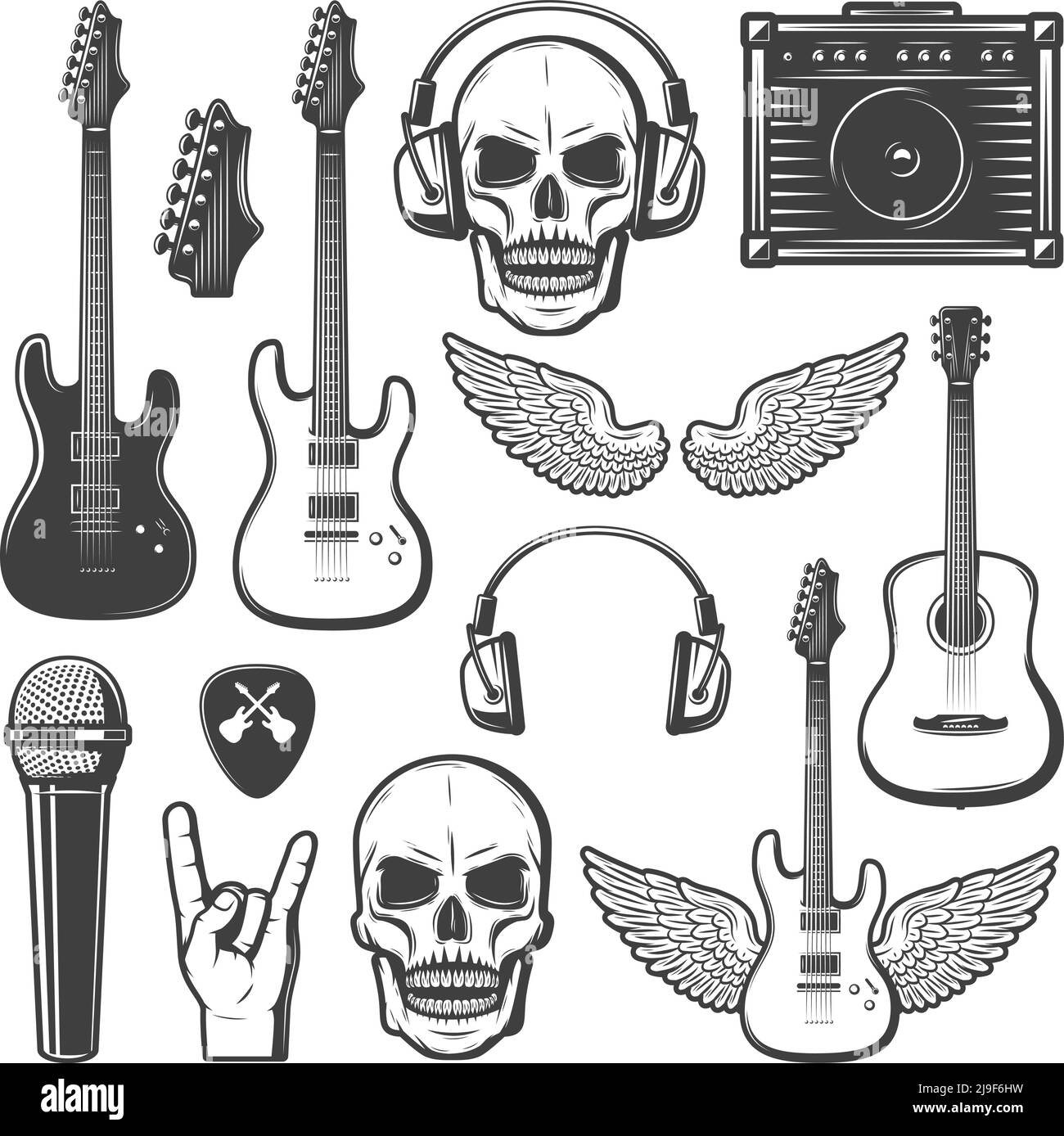 Electric guitars amplifier Stock Vector Images - Alamy