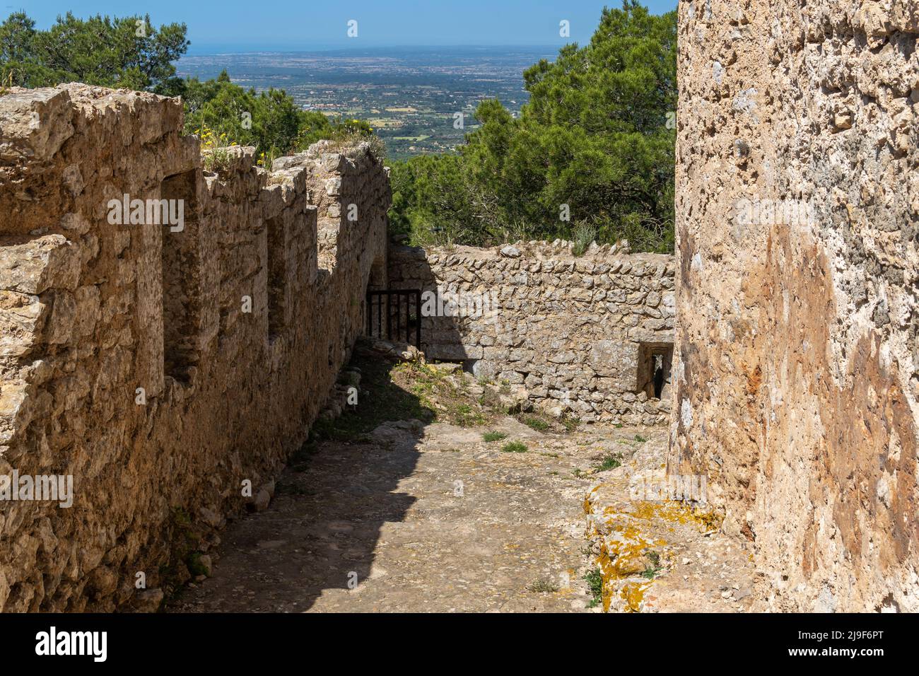 Ruins of the Castell de Santueri, located in the Majorcan town of ...