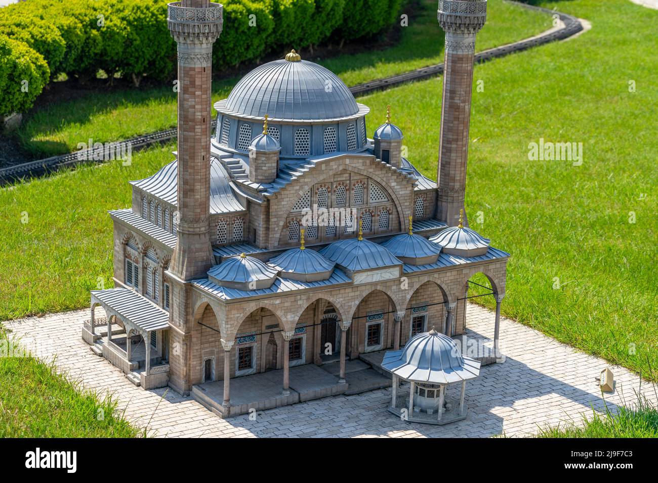 Muradiye Mosque (Manisa) in Miniaturk Park of Istanbul, Turkey Stock ...