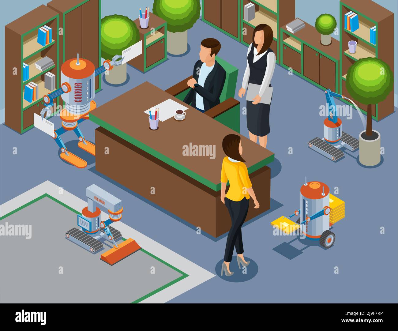 "Isometric Office Of Future Concept Stock Vector Image & Art - Alamy