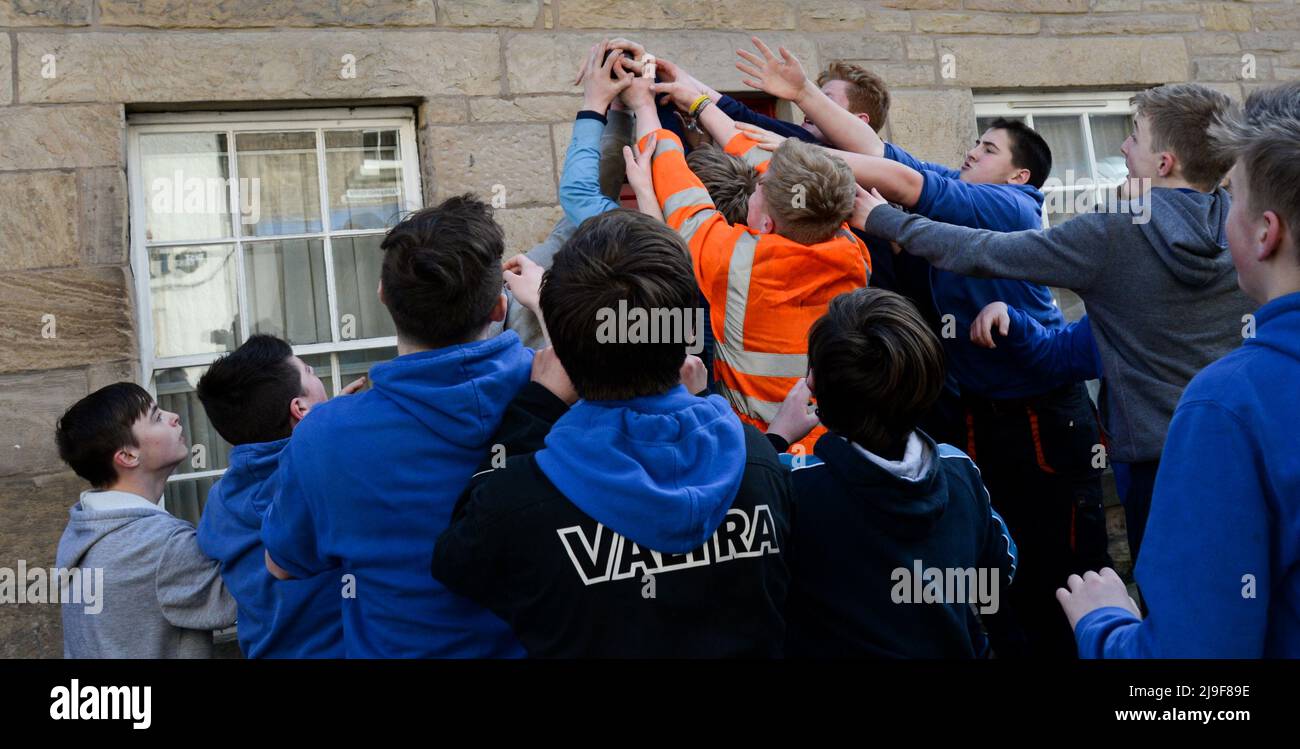 The traditional Hand ba held in Jedburgh in the Scottish Borders ...