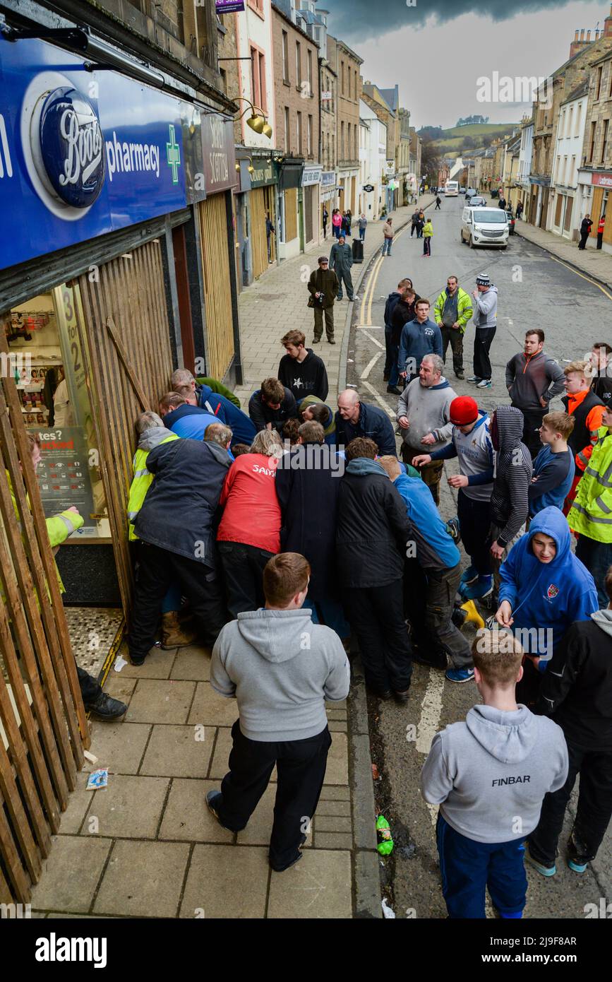 The traditional Hand ba held in Jedburgh in the Scottish Borders ...