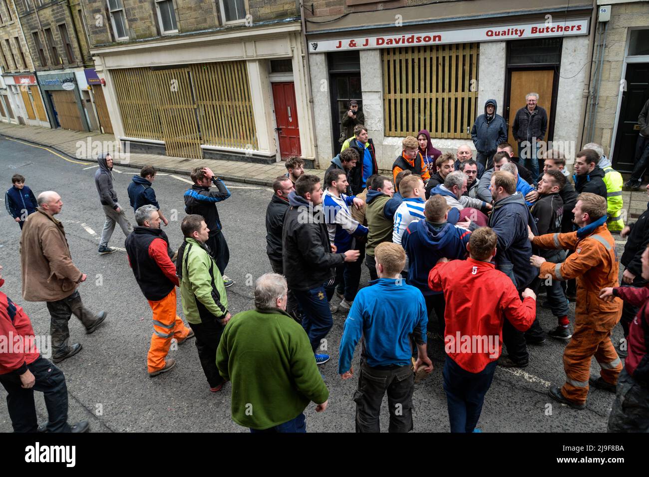 The traditional Hand ba held in Jedburgh in the Scottish Borders ...