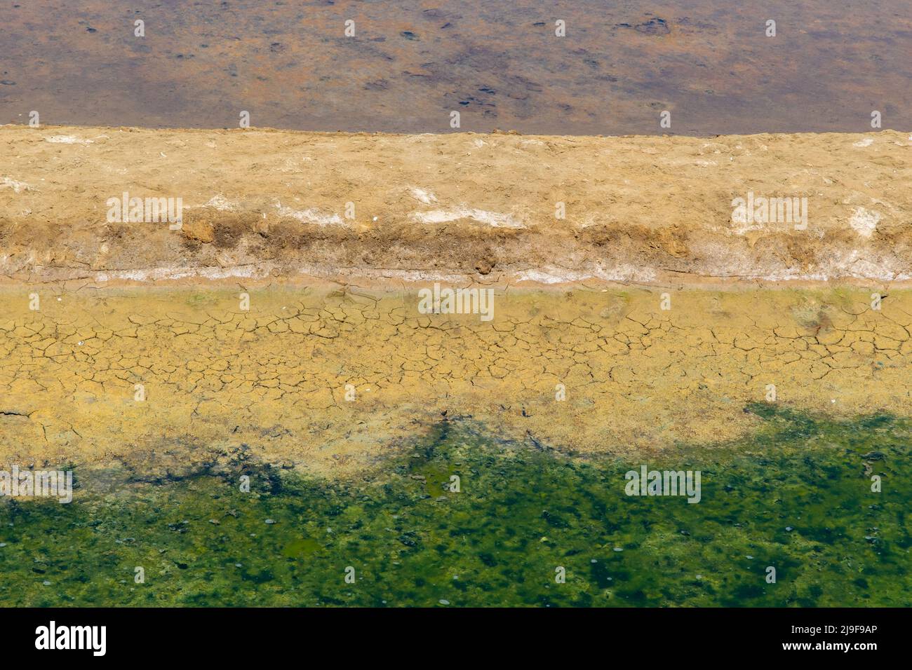 diferent colors in salt deposits from a salt mine in Cahule, Ohiggins ...