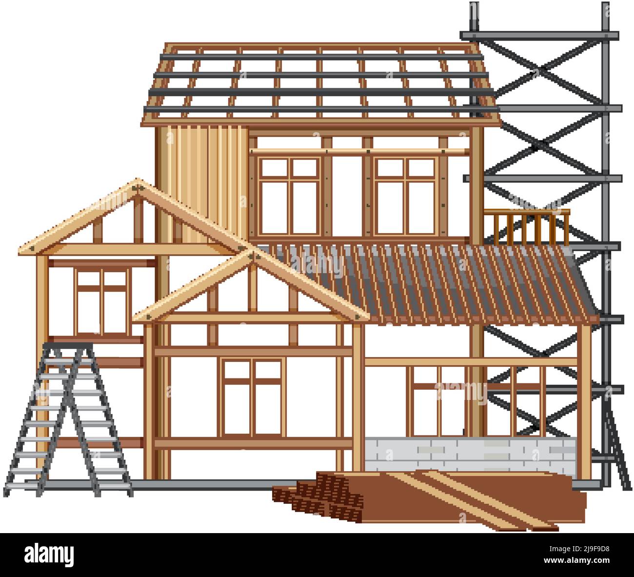 House construction site concept illustration Stock Vector Image & Art - Alamy