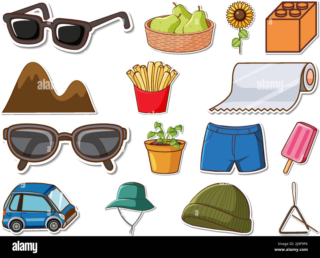 Sticker set of mixed daily objects illustration Stock Vector Image ...