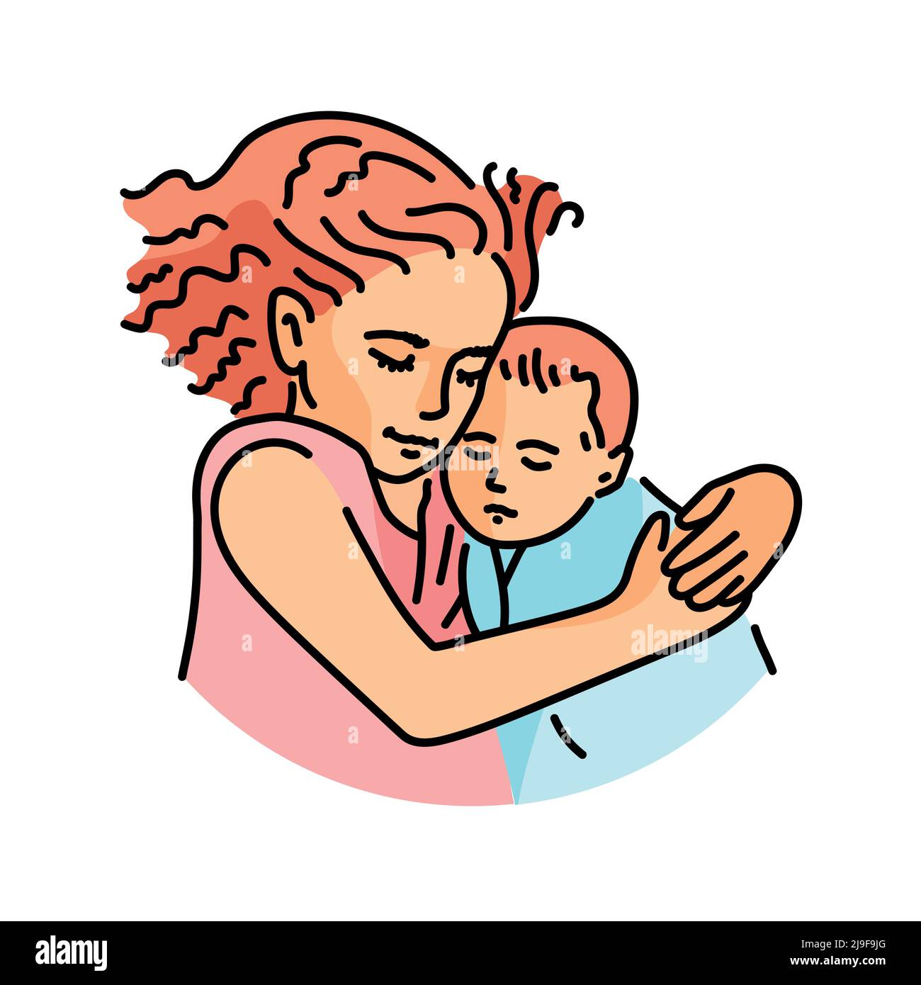 Sister and brother color line illustration Stock Vector Image & Art - Alamy