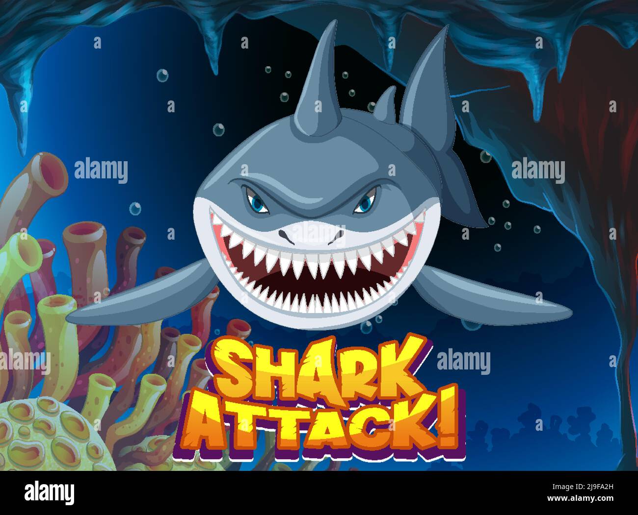 Font design for words shark attack illustration Stock Vector Image ...