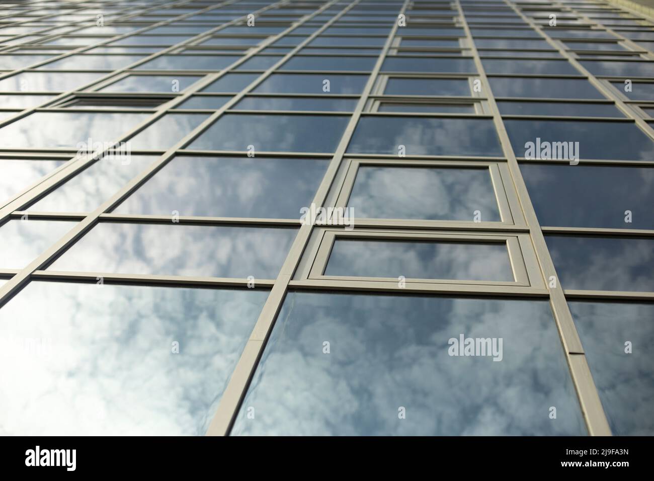 Mirror building. Reflection in windows. Modern architecture. Office ...