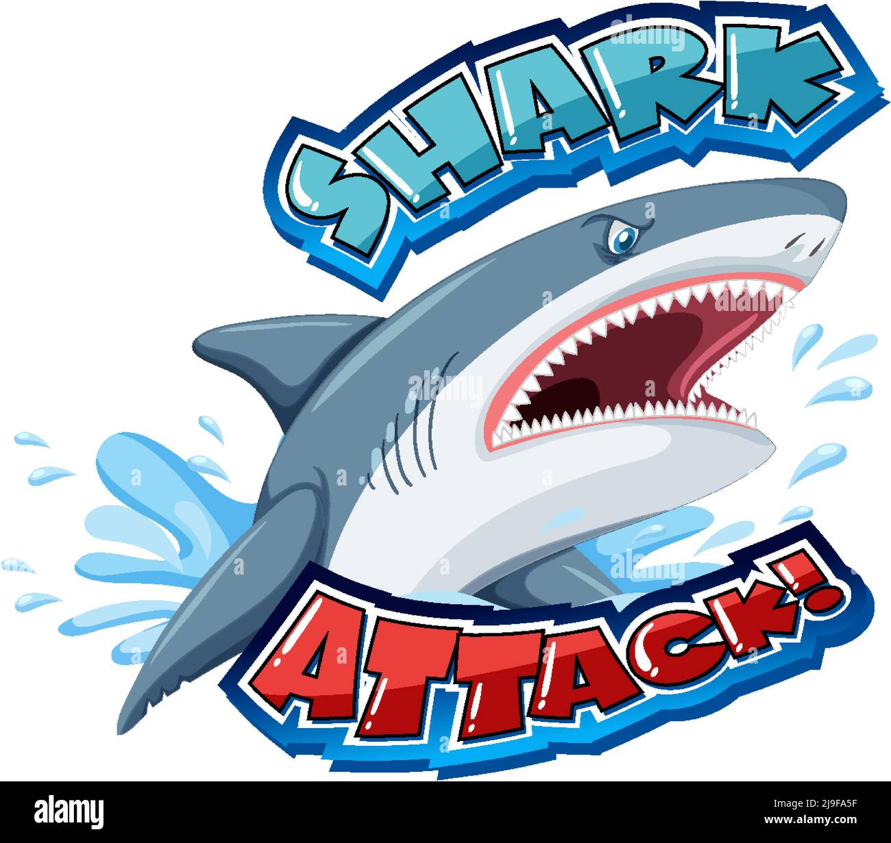 Font design for words shark attack illustration Stock Vector Image ...