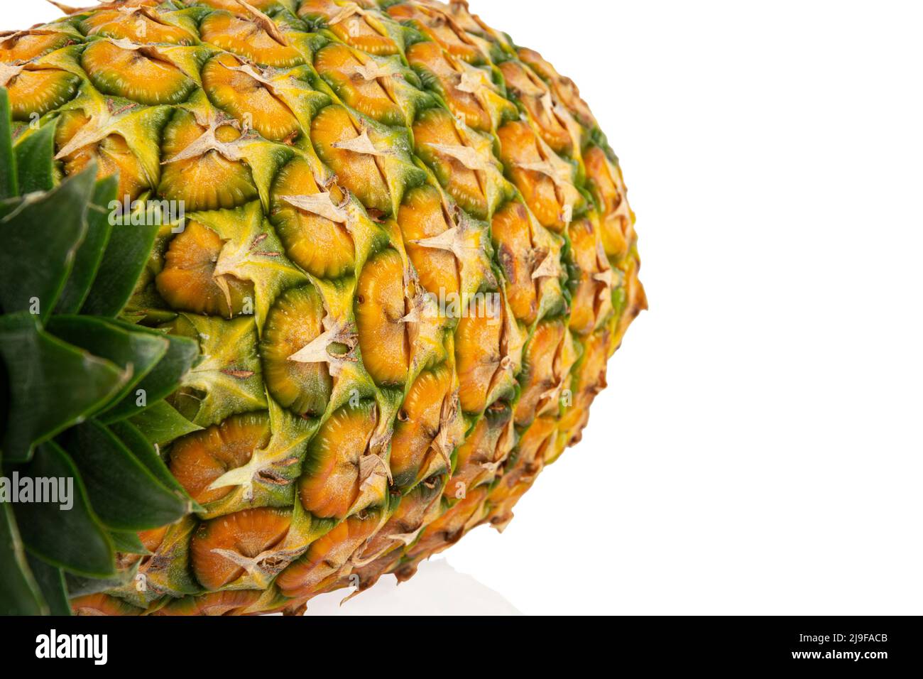 Yellow Ripe ripe pineapple on white background Stock Photo - Alamy