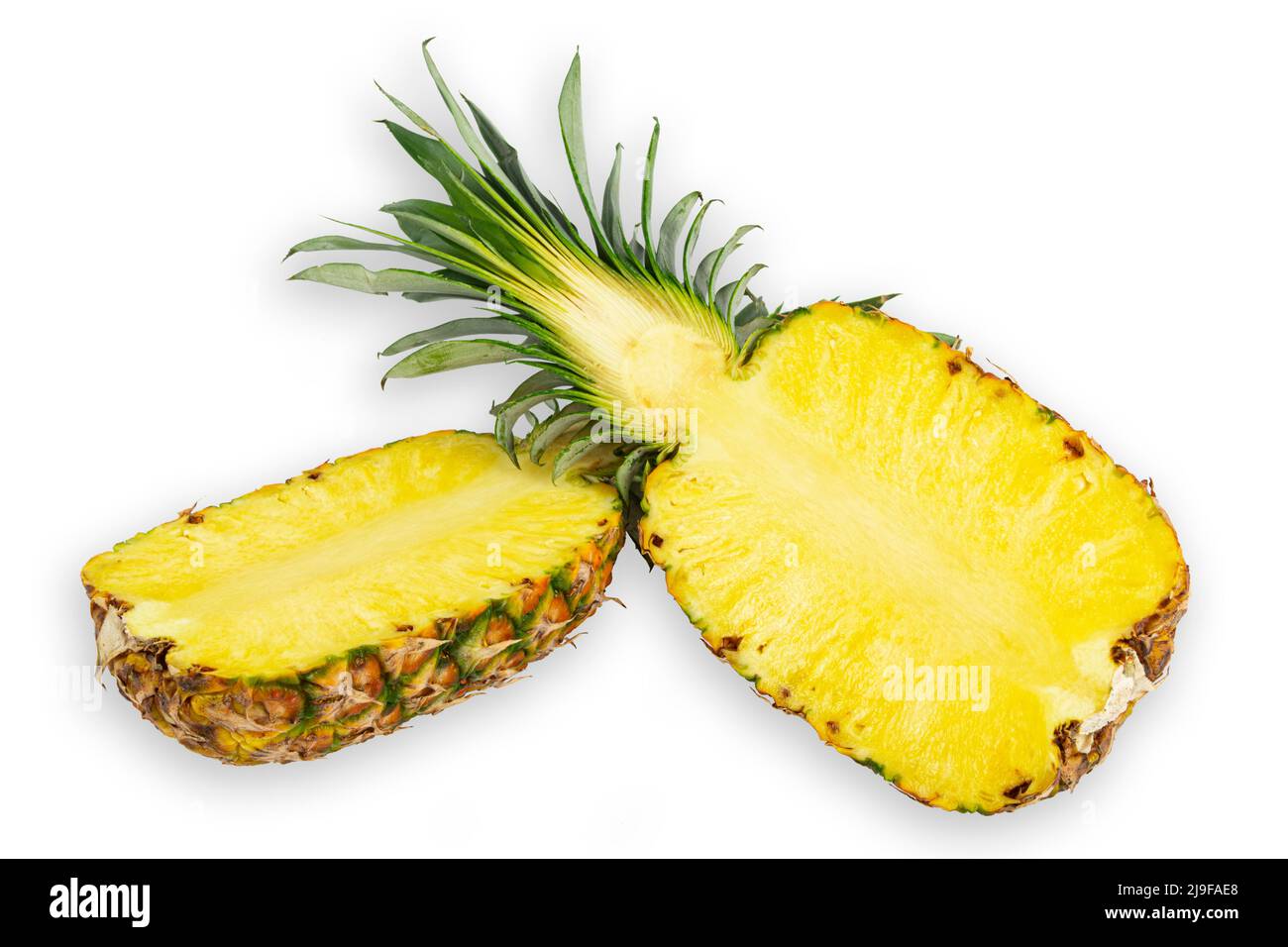Yellow Ripe ripe pineapple on white background Stock Photo - Alamy