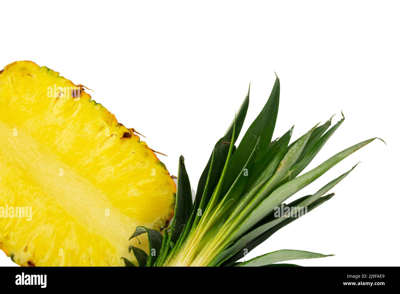 Yellow Ripe ripe pineapple on white background Stock Photo - Alamy