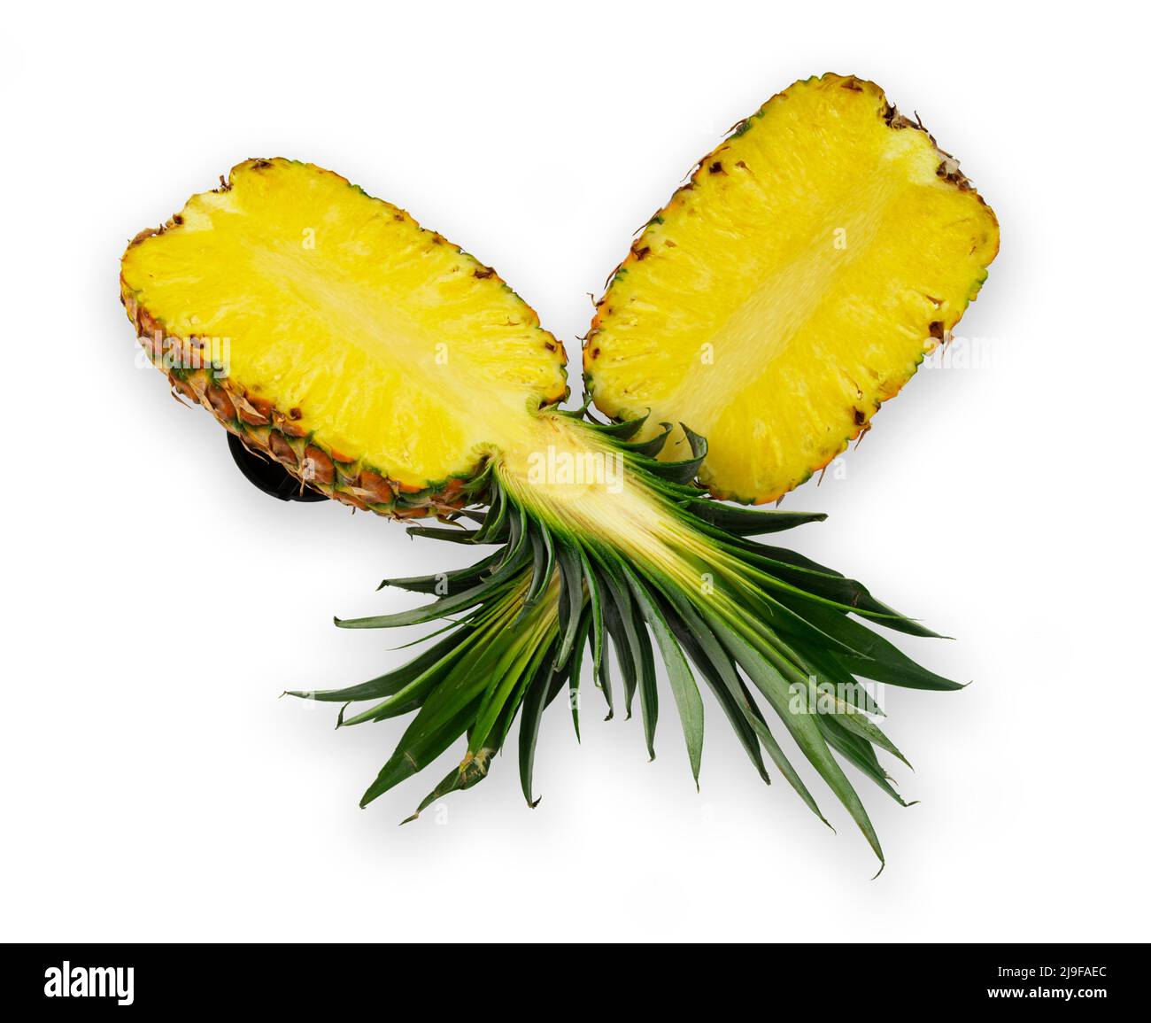 Yellow Ripe ripe pineapple on white background Stock Photo - Alamy