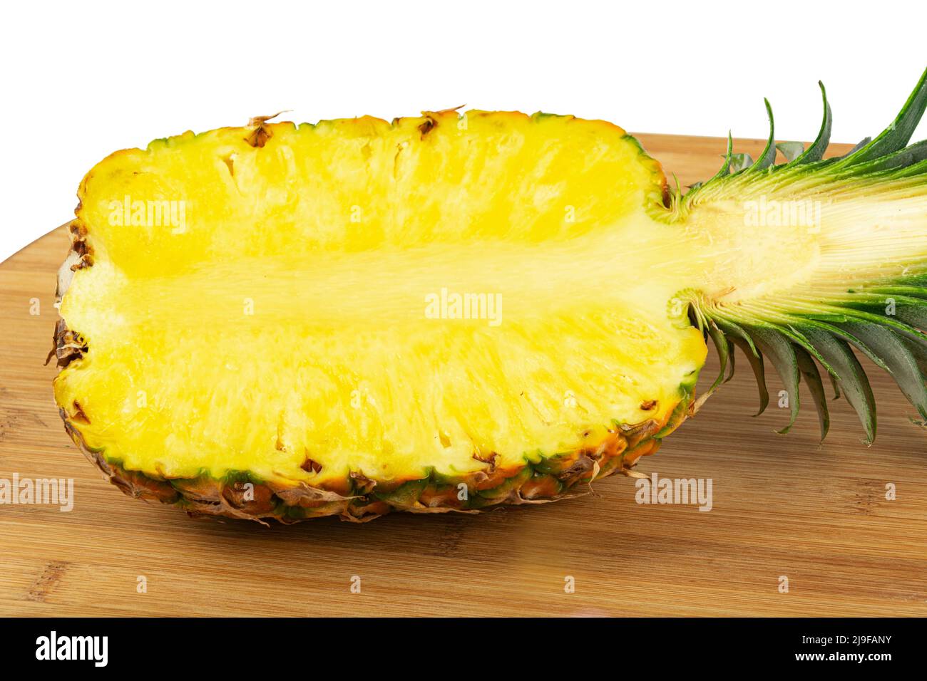 Yellow Ripe ripe pineapple on white background Stock Photo - Alamy