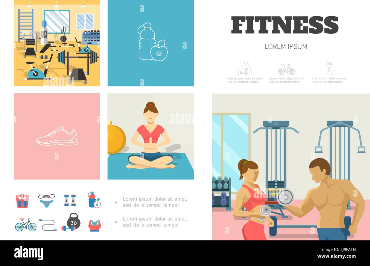 Fitness bodybuilding sport infographics design hi-res stock photography ...