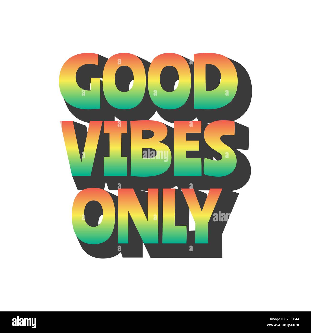 Good vibes only text lettering. Jamaica red yellow green colors ...