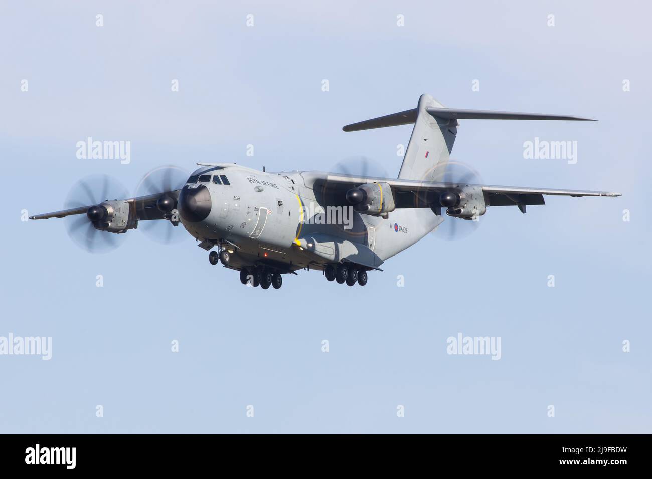 A Royal Air Force Airbus A400M military cargo aircraft landing in Graz ...