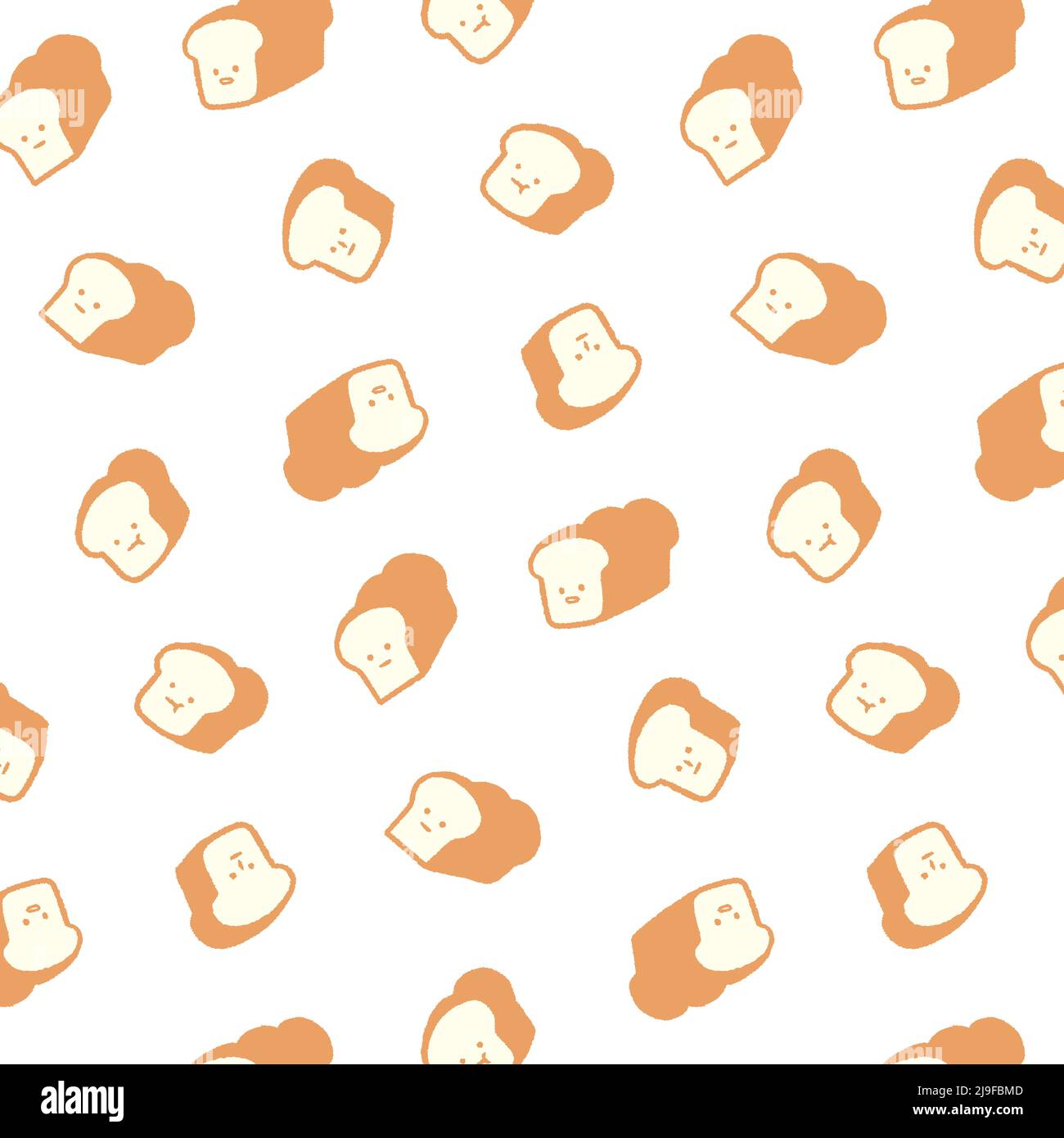 Hand drawn vector illustration of bread pattern on white background in ...