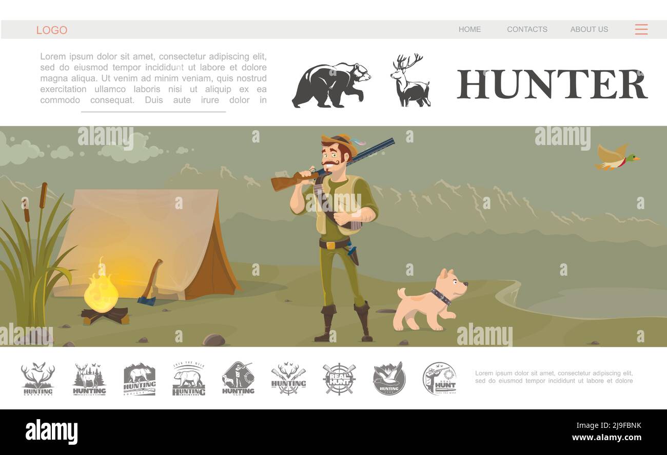 Man near wild bear Stock Vector Images - Alamy