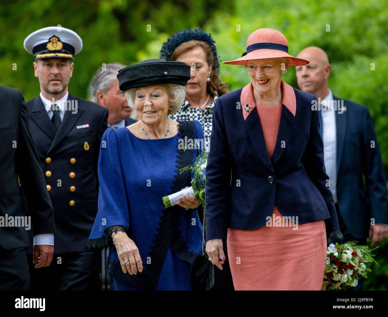 Princess Beatrix of The Netherlands and Queen Margrethe of Denmark in Dragor, on May 20, 2022 ...