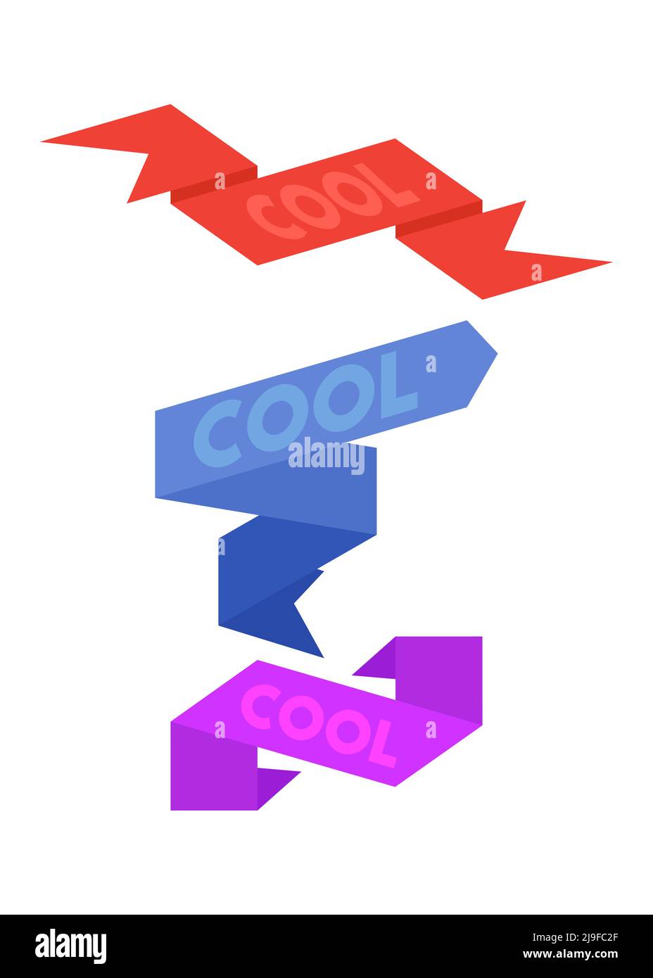 Set of ribbon with Cool text. Banner template. Label sticker. Sign ...