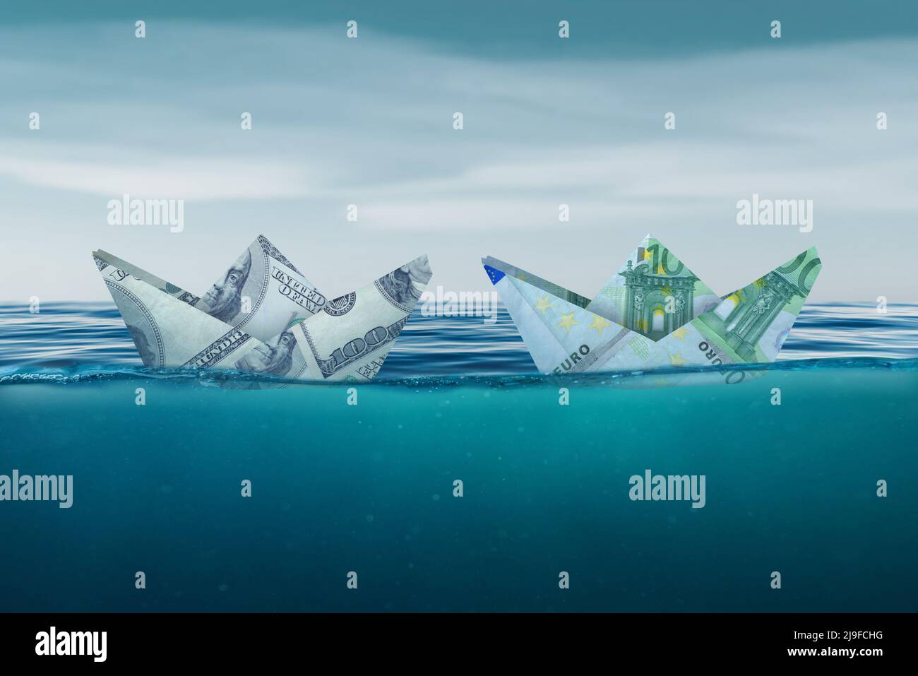Money banknotes paper boats hi-res stock photography and images - Alamy