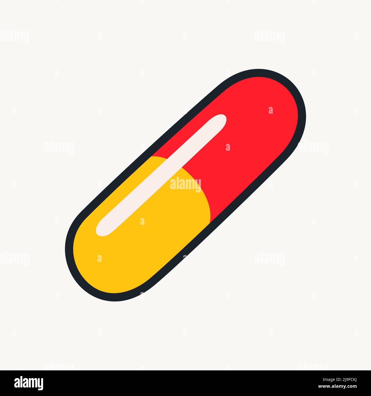 Cartoon vector funny cute Comic characters, pill Stock Vector Image ...