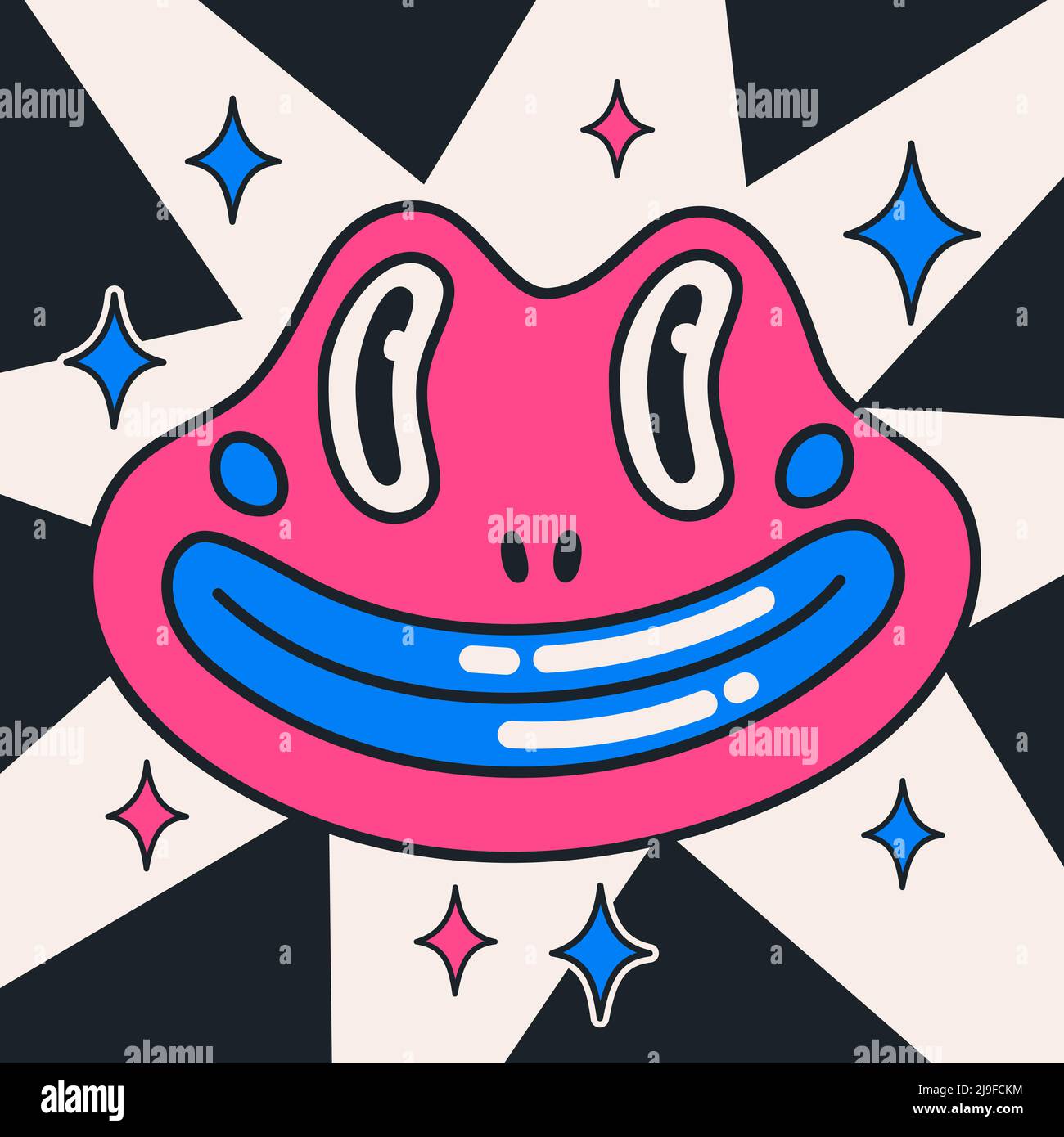 Cartoon vector funny cute frog Comic character Stock Vector Image & Art ...