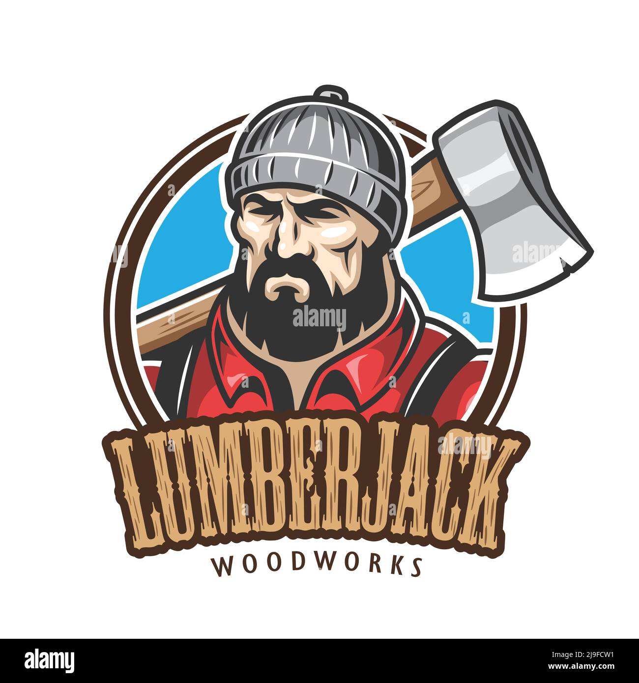 Lumberjack logo mascot Stock Vector Images - Alamy