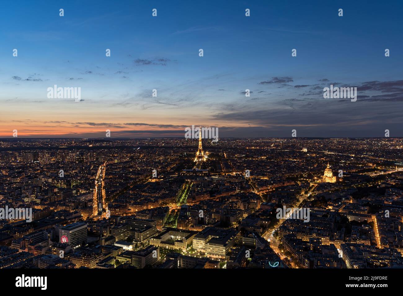 Panoramic view of Paris with the Eiffel tower Stock Photo - Alamy