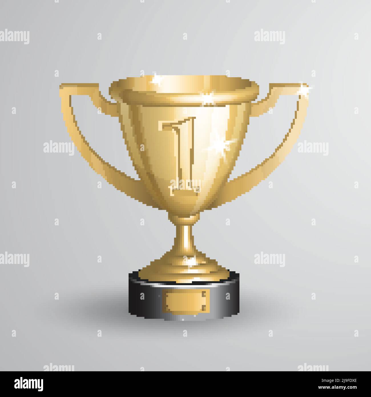Realistic vector illustration of golden championship trophy, cup Stock ...