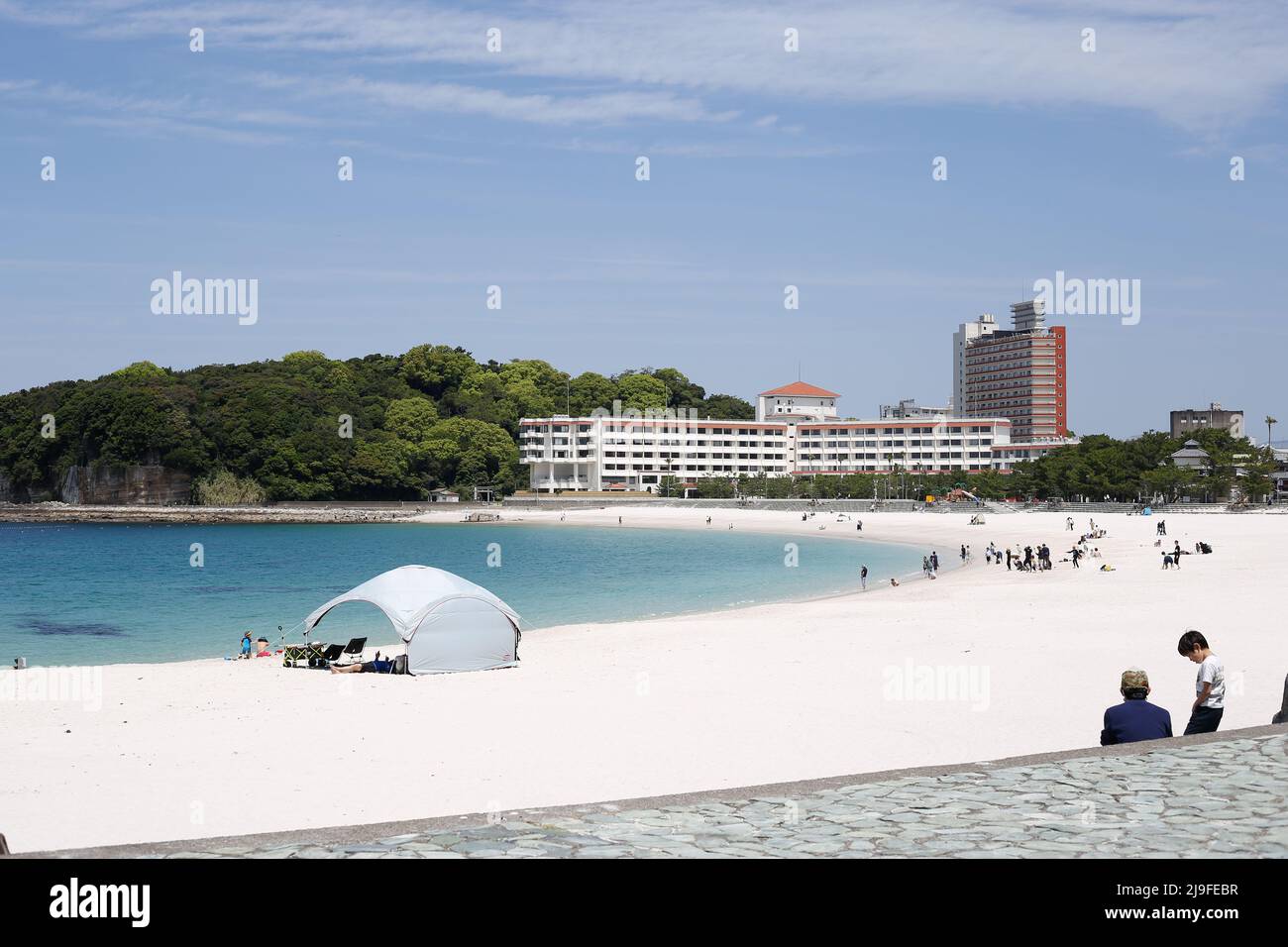 Shirarahama Beach, japan, 2022/02/05 , Shirarahama Beach during golden ...