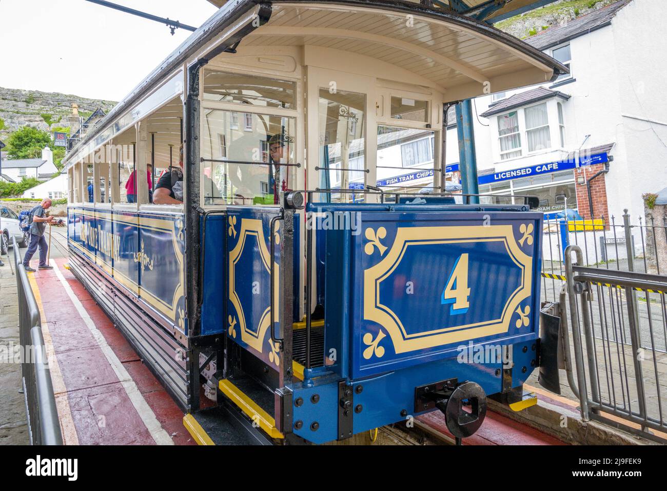 Wire rope operated victorians trams taking tourists to the top of the ...
