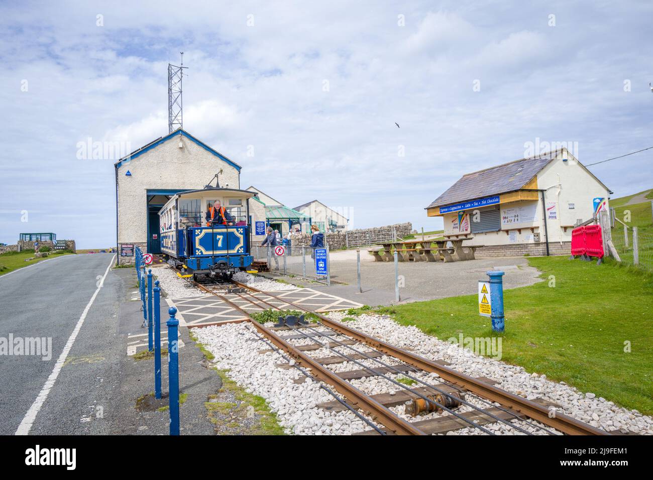 Wire rope operated victorians trams taking tourists to the top of the ...